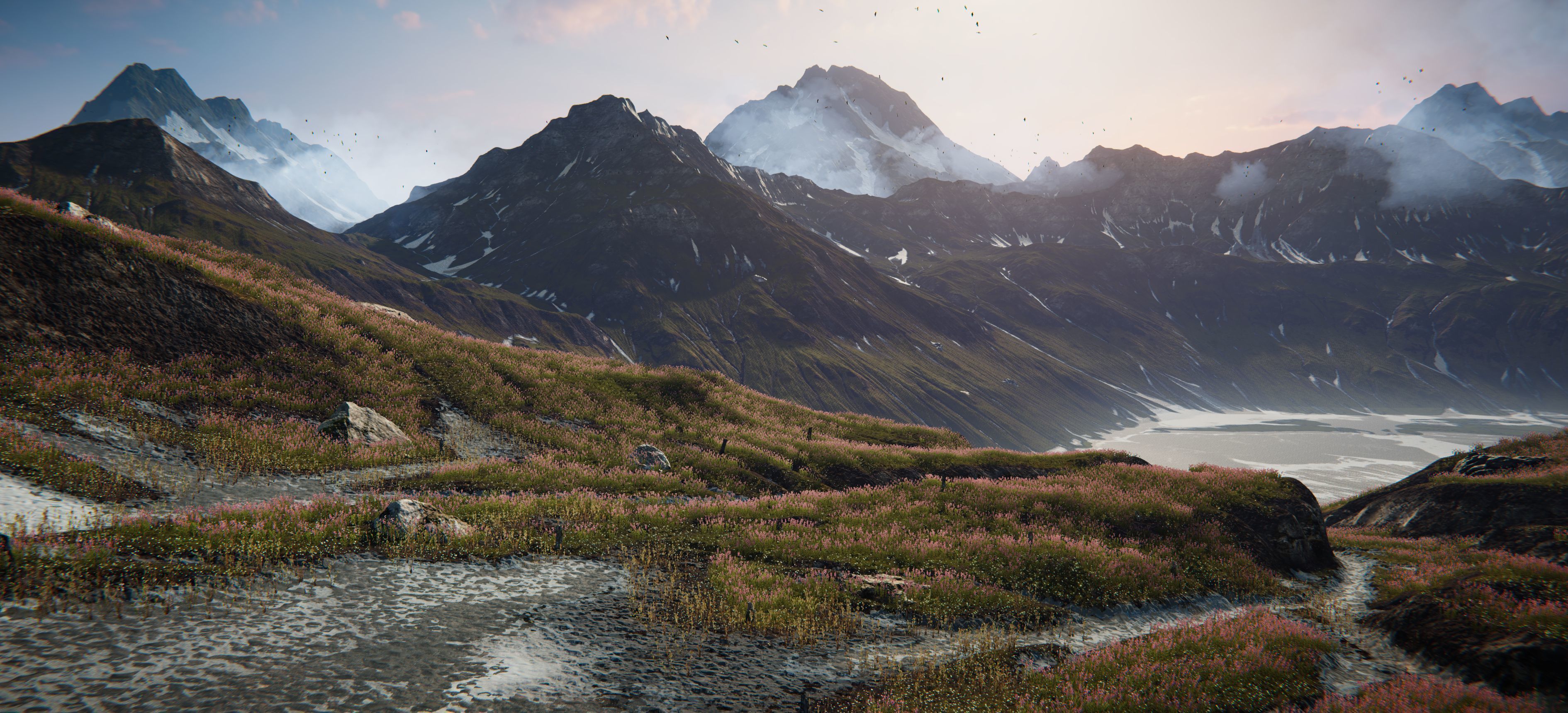 3D model Grass Mountains Valley Environment - Unity 2017 Project VR ...