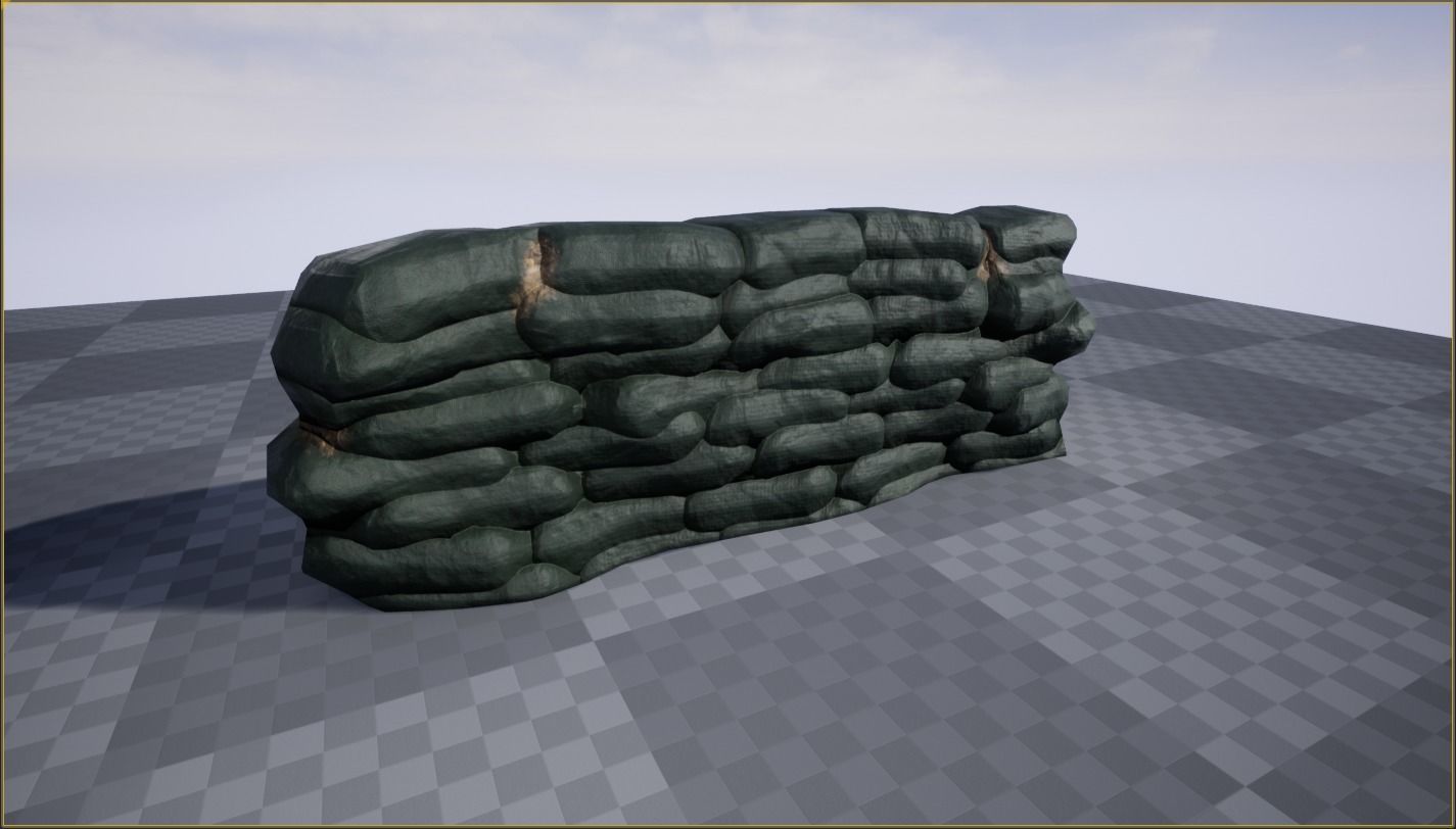 SandbagWall sandbag wall 3D model | CGTrader