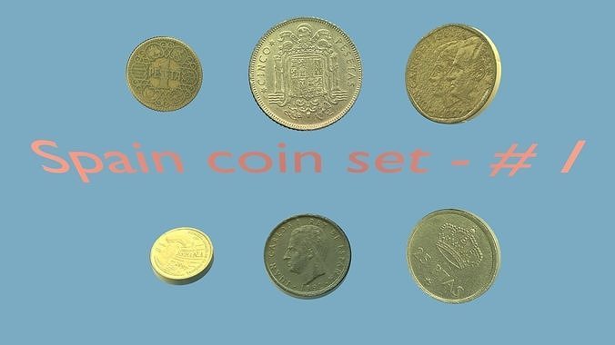 Spain coin set model - 1 3D model | CGTrader