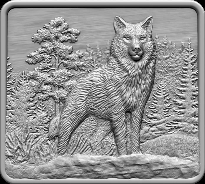 Wolf bas relief 3D model 3D printable | CGTrader
