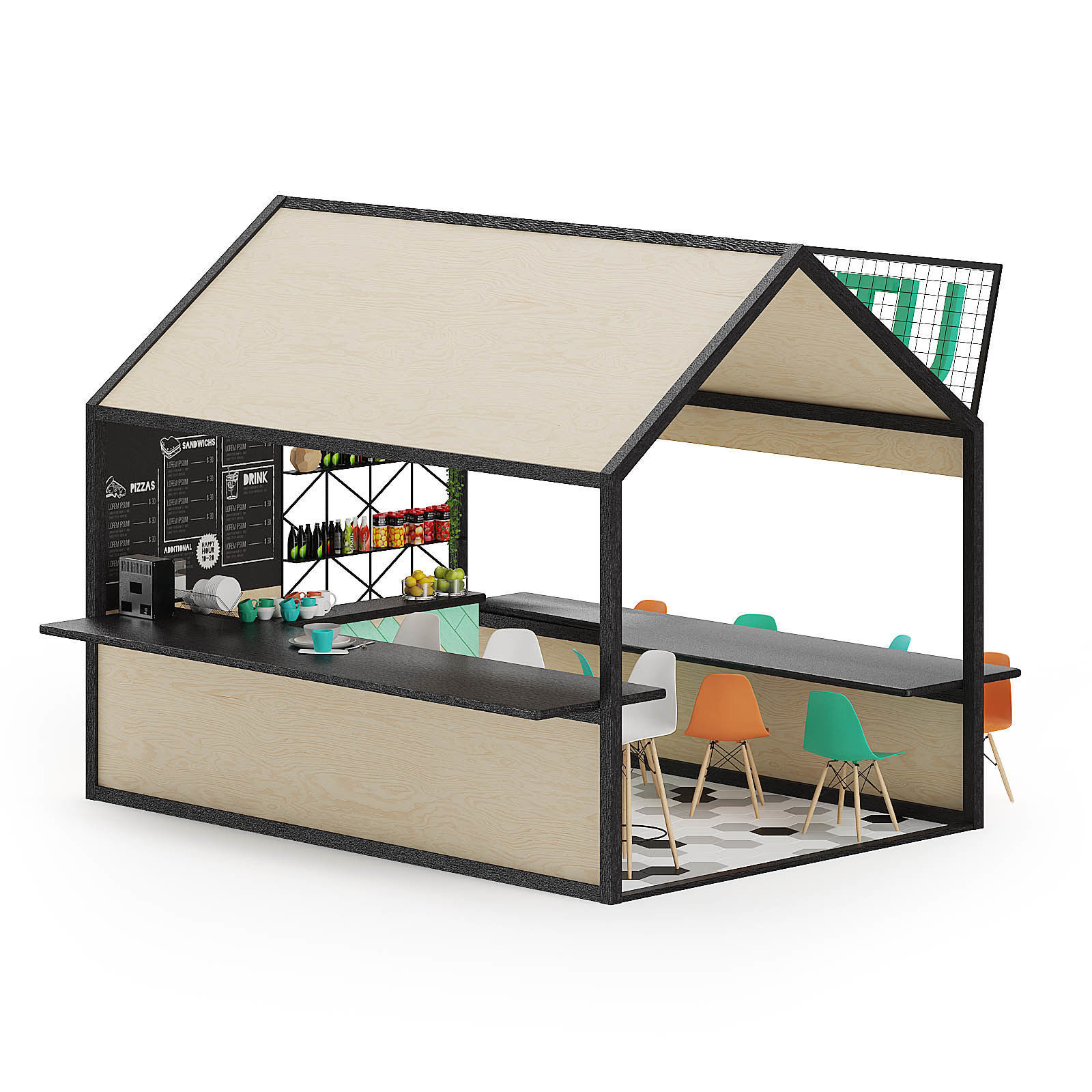 Coffee Kiosk 3D Model 3D model | CGTrader