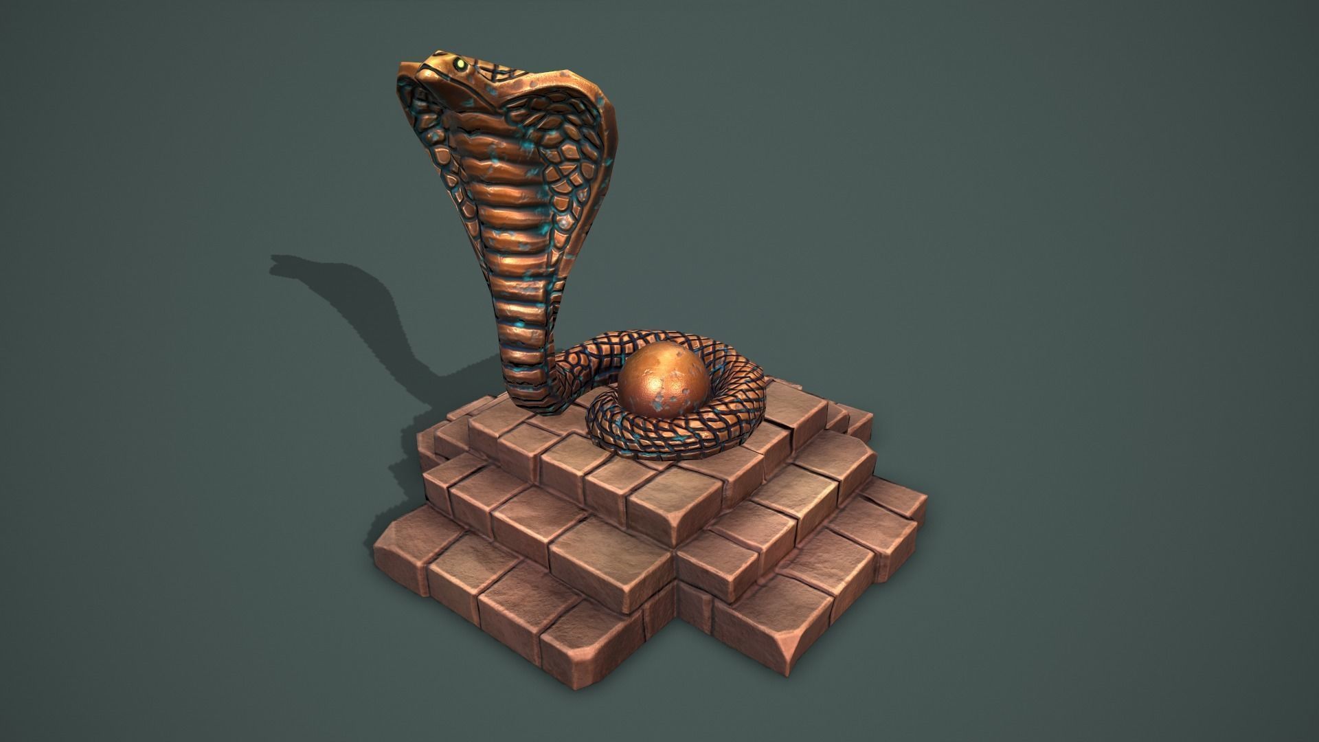 3D model Statue snake VR / AR / low-poly | CGTrader