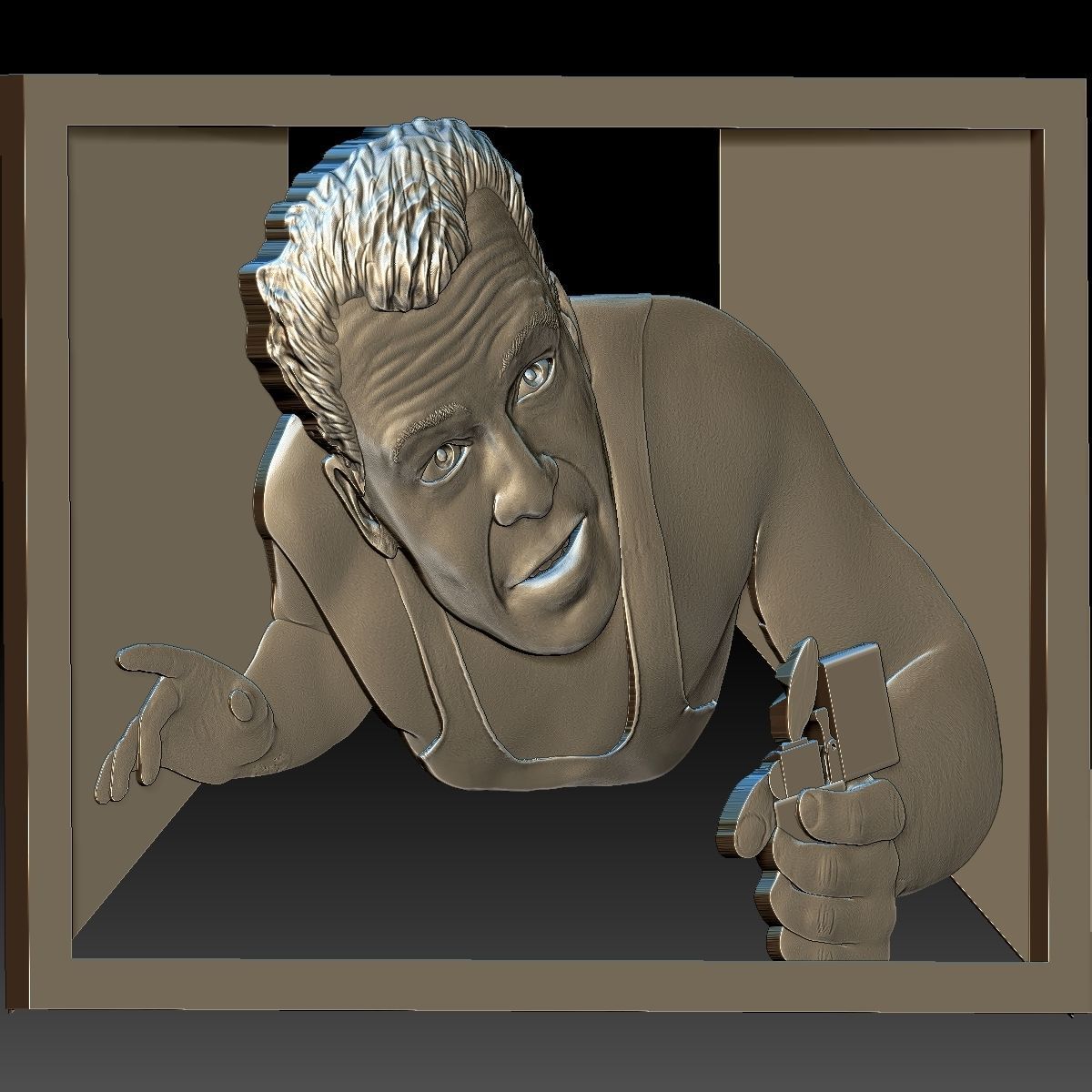 Portrait STL bas-relief Die Hard 3D model 3D printable | CGTrader