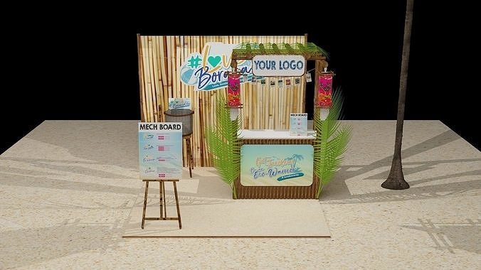 Booth Outdoor Beach 3D model | CGTrader