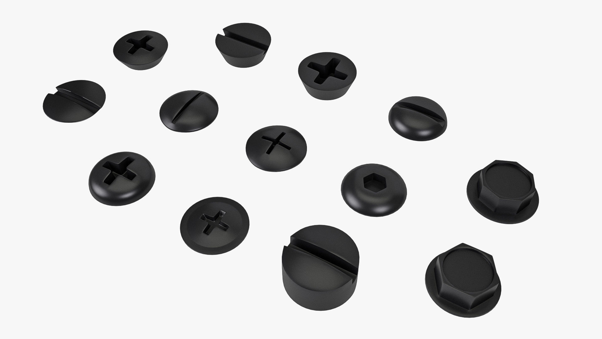 3D model Screw Heads Collection 1 VR / AR / low-poly | CGTrader