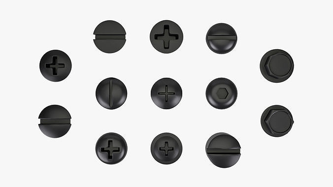 3D model Screw Heads Collection 1 VR / AR / low-poly | CGTrader