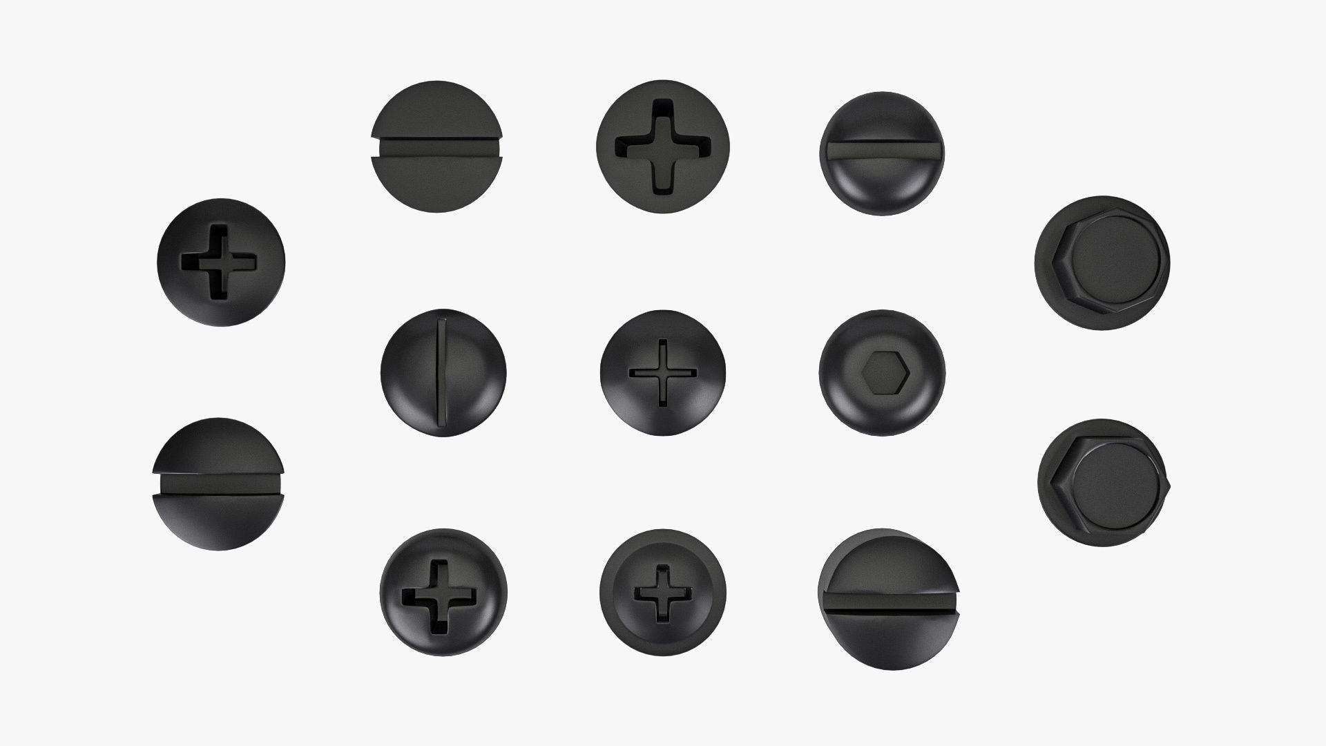 3D model Screw Heads Collection 1 VR / AR / low-poly | CGTrader