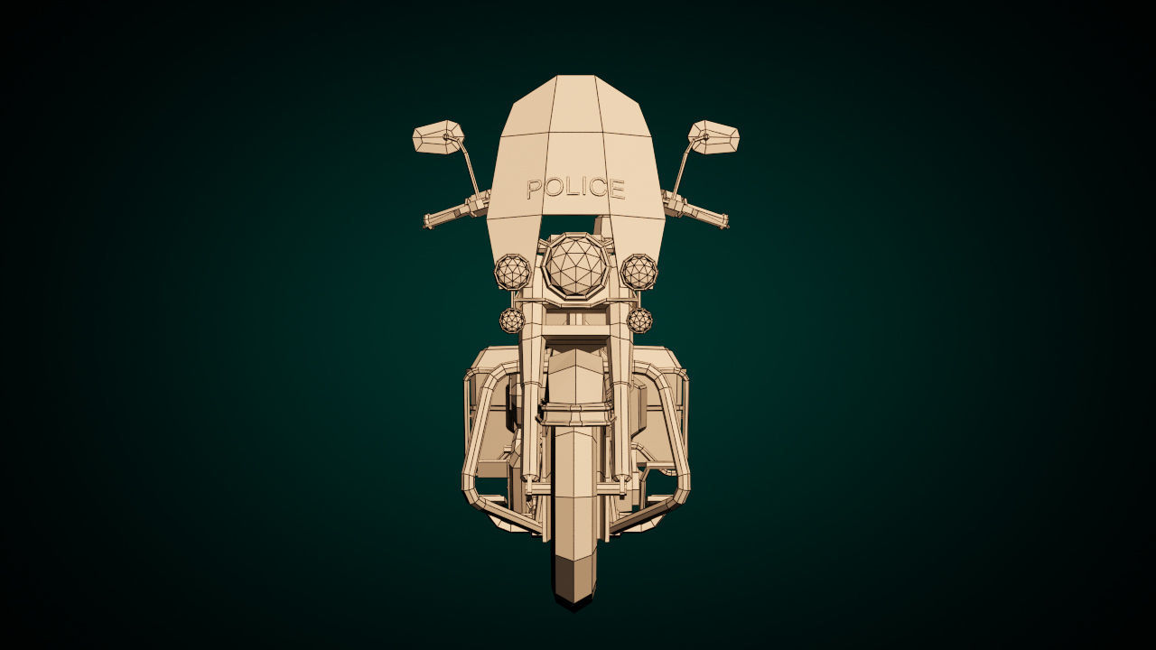 3D model Low Poly Police Motorcycle 01 VR / AR / low-poly | CGTrader