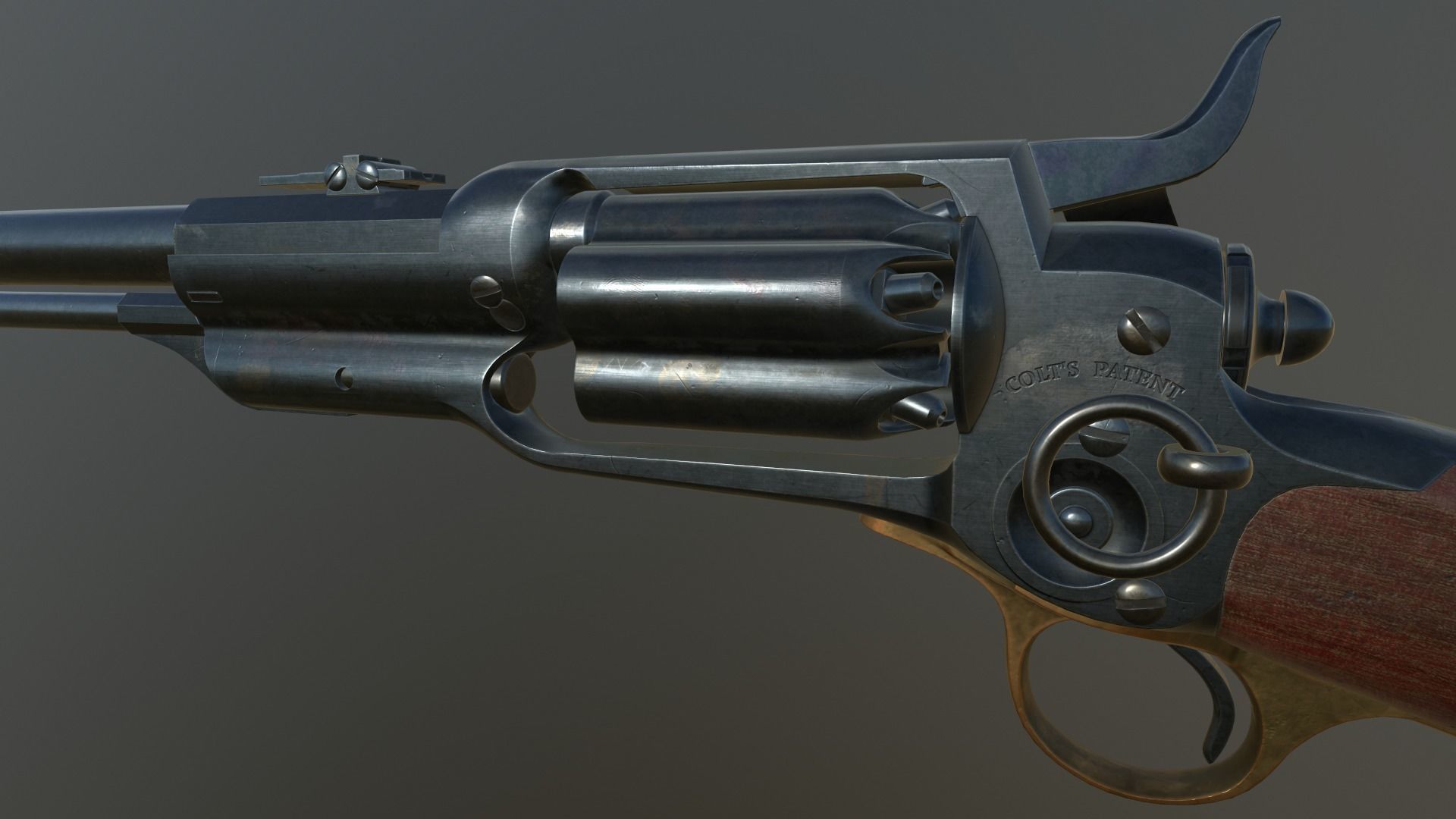 3D model Spectacular Colt Revolving Carbine 1855 VR / AR / low-poly ...