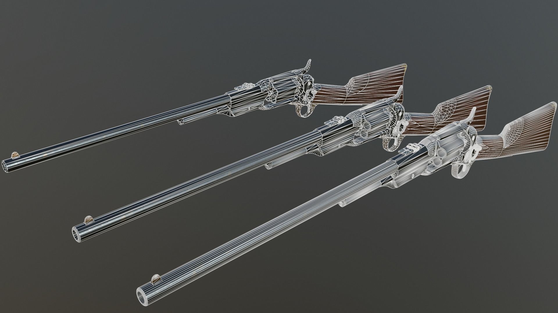 3D model Spectacular Colt Revolving Carbine 1855 VR / AR / low-poly ...