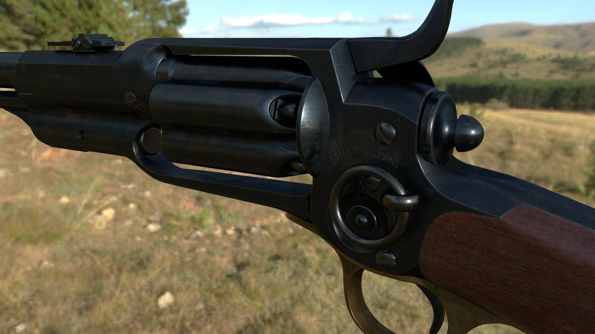 3D model Spectacular Colt Revolving Carbine 1855 VR / AR / low-poly ...