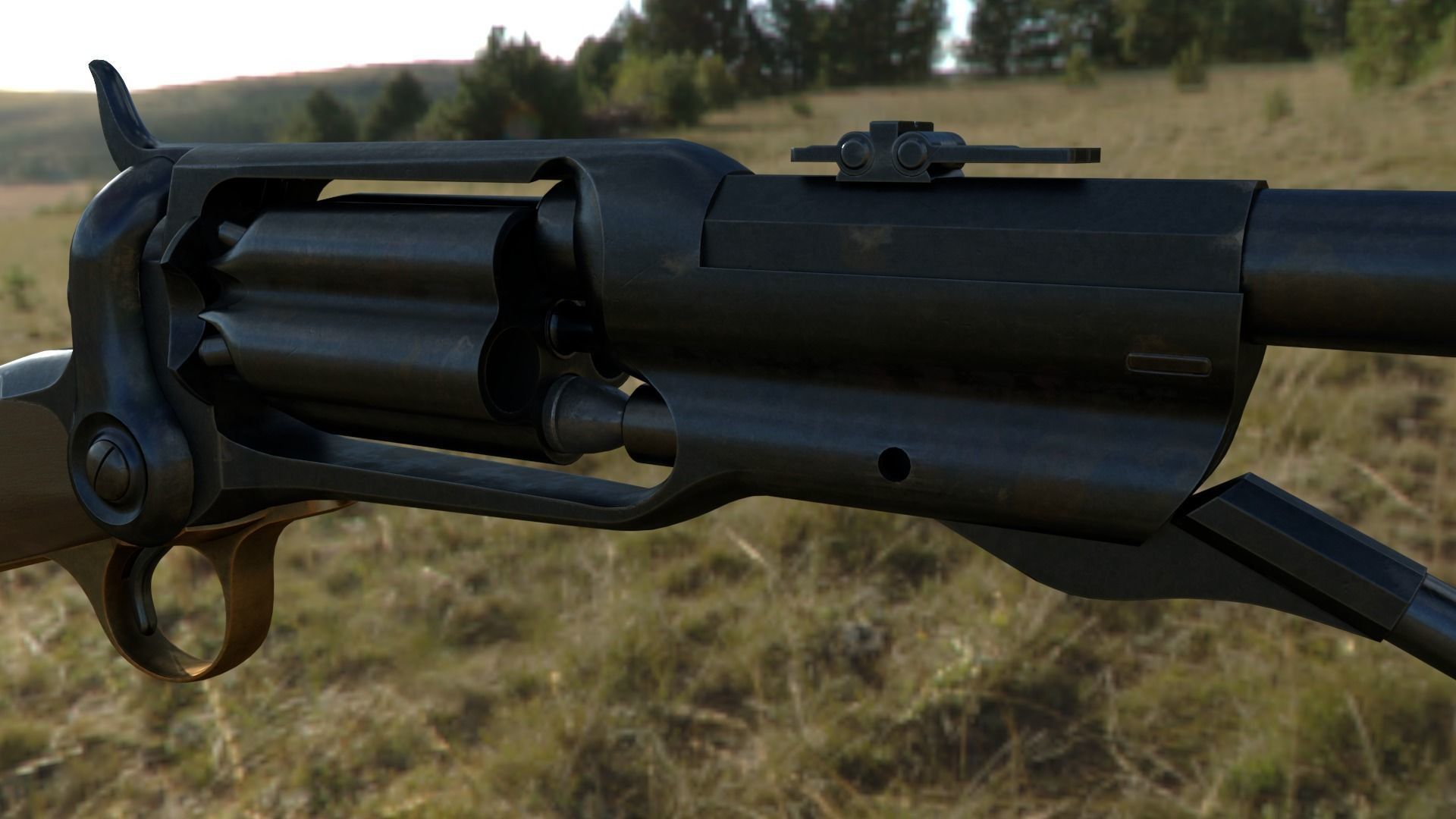 3D model Spectacular Colt Revolving Carbine 1855 VR / AR / low-poly ...