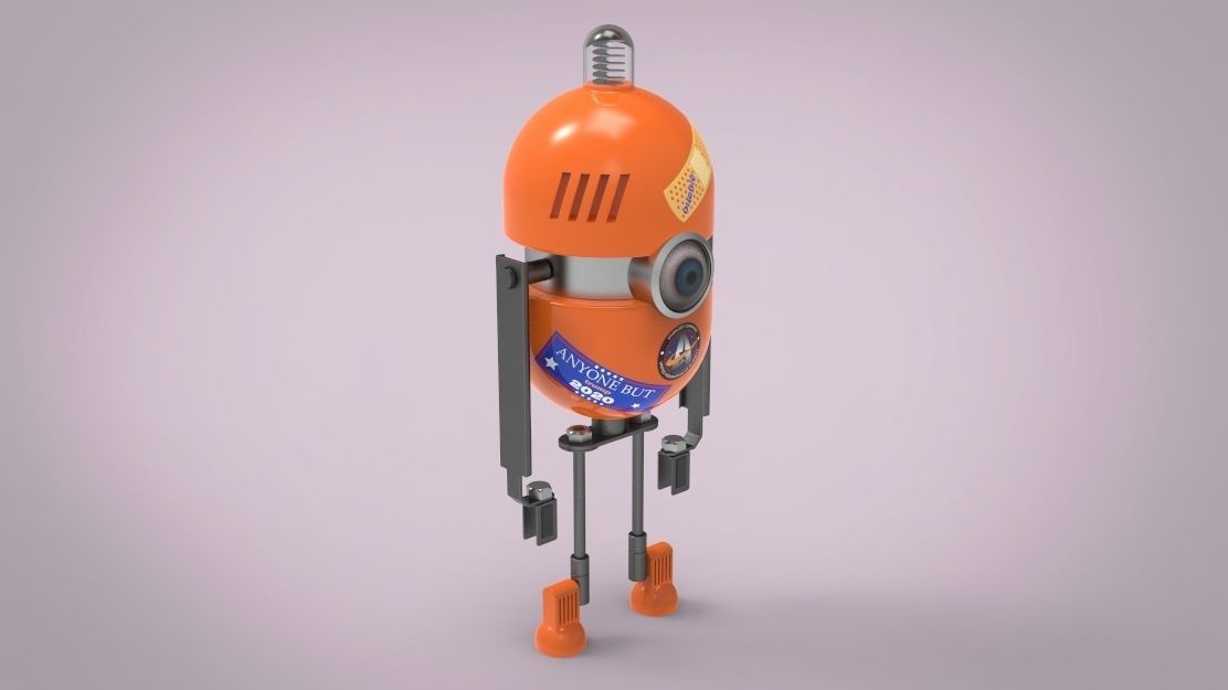 orange robot 3D model | CGTrader