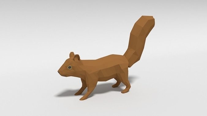 3D model Low Poly Cartoon Squirrel VR / AR / low-poly | CGTrader