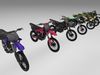3D model Pack Of 7 low poly game ready Dirt bikes VR / AR / low-poly ...