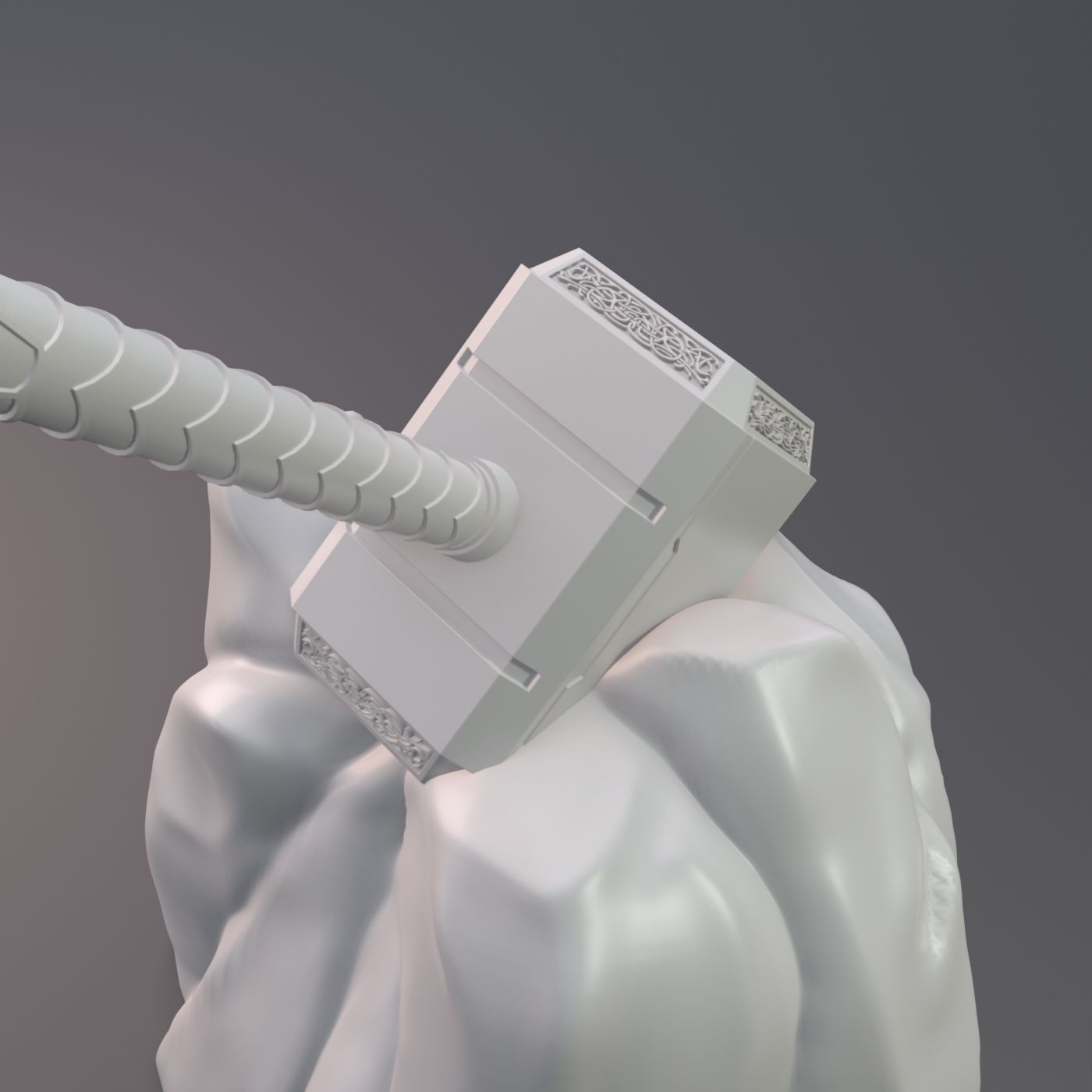Thor hammer in stone 3D model 3D printable | CGTrader