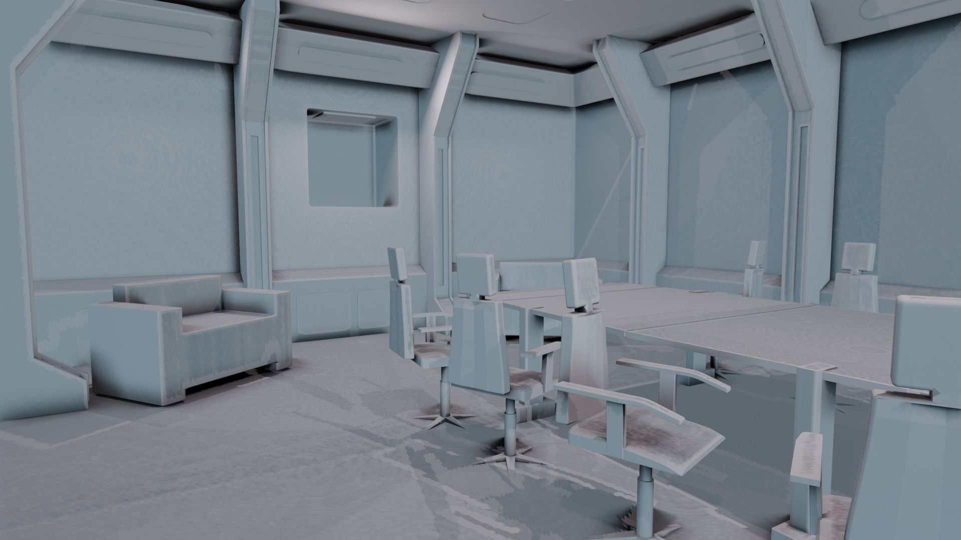 Sci-Fi Conference Room 3D model | CGTrader