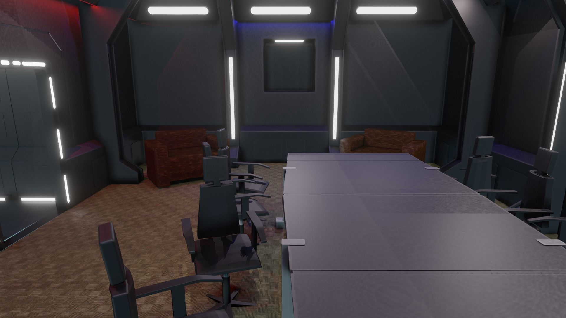 Sci-Fi Conference Room 3D model | CGTrader