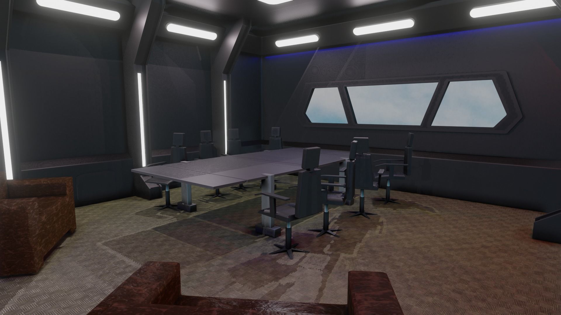 Sci-Fi Conference Room 3D model | CGTrader