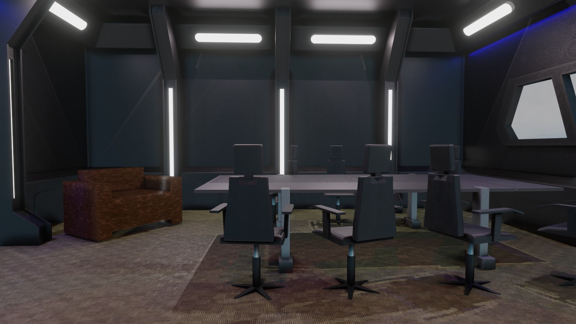 Sci-Fi Conference Room 3D model | CGTrader