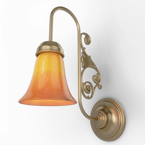 Antique Orange Wall Lamp 3D model | CGTrader