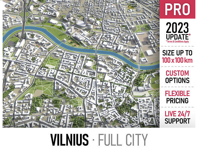 3D model Vilnius - 3D City Model VR / AR / low-poly | CGTrader