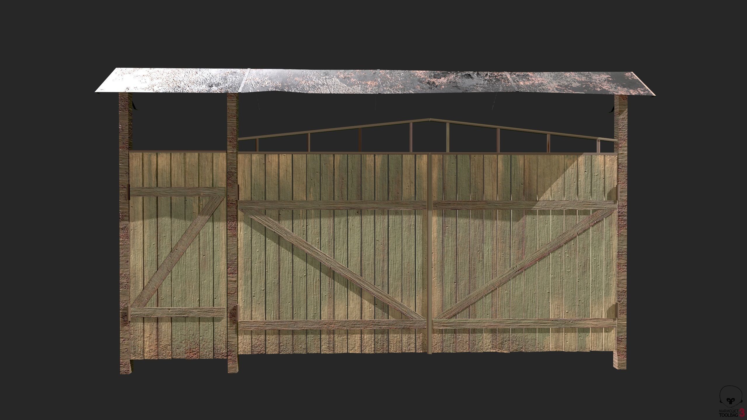 3D model Wooden gate | CGTrader