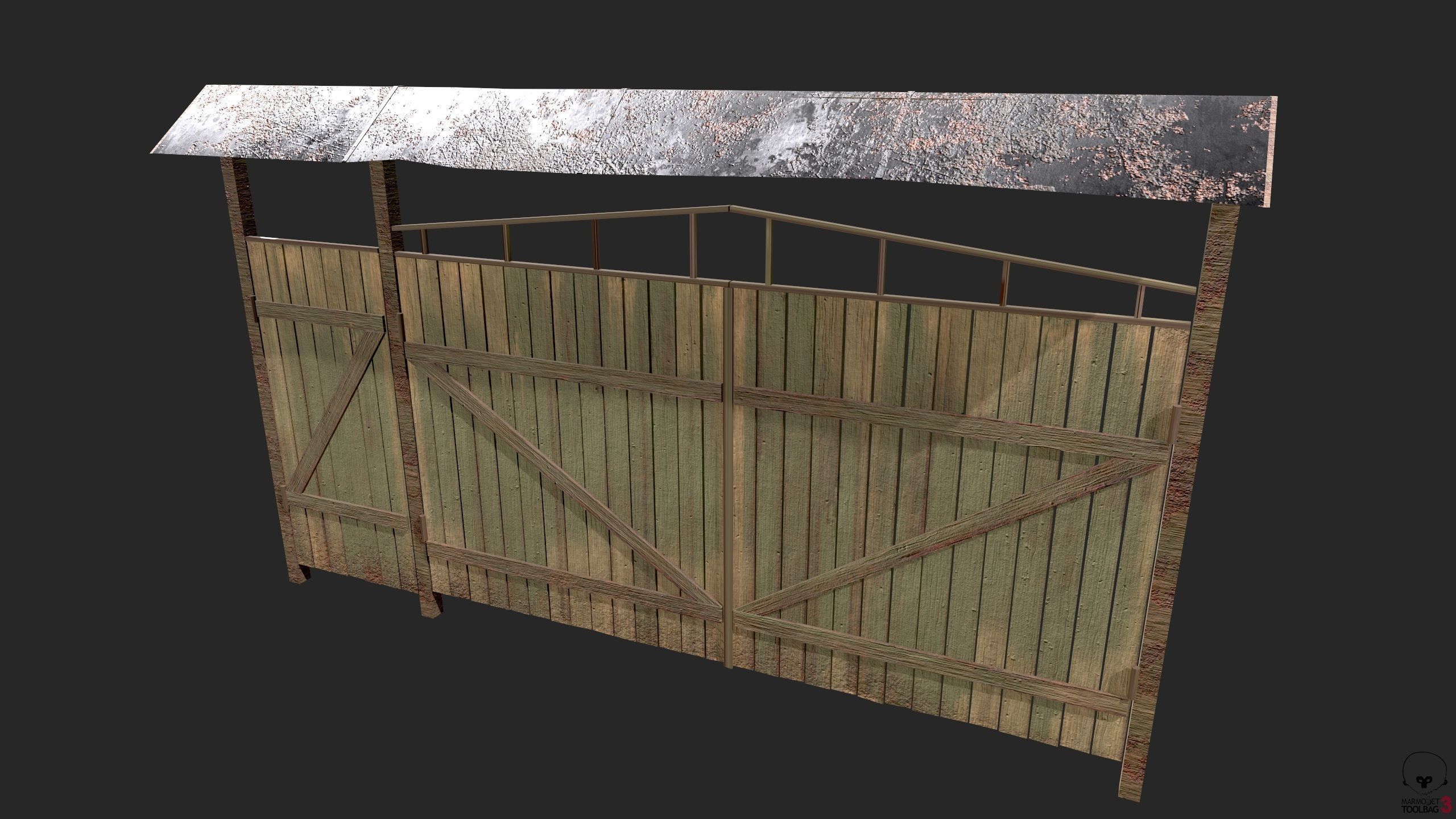 3D model Wooden gate VR / AR / low-poly | CGTrader