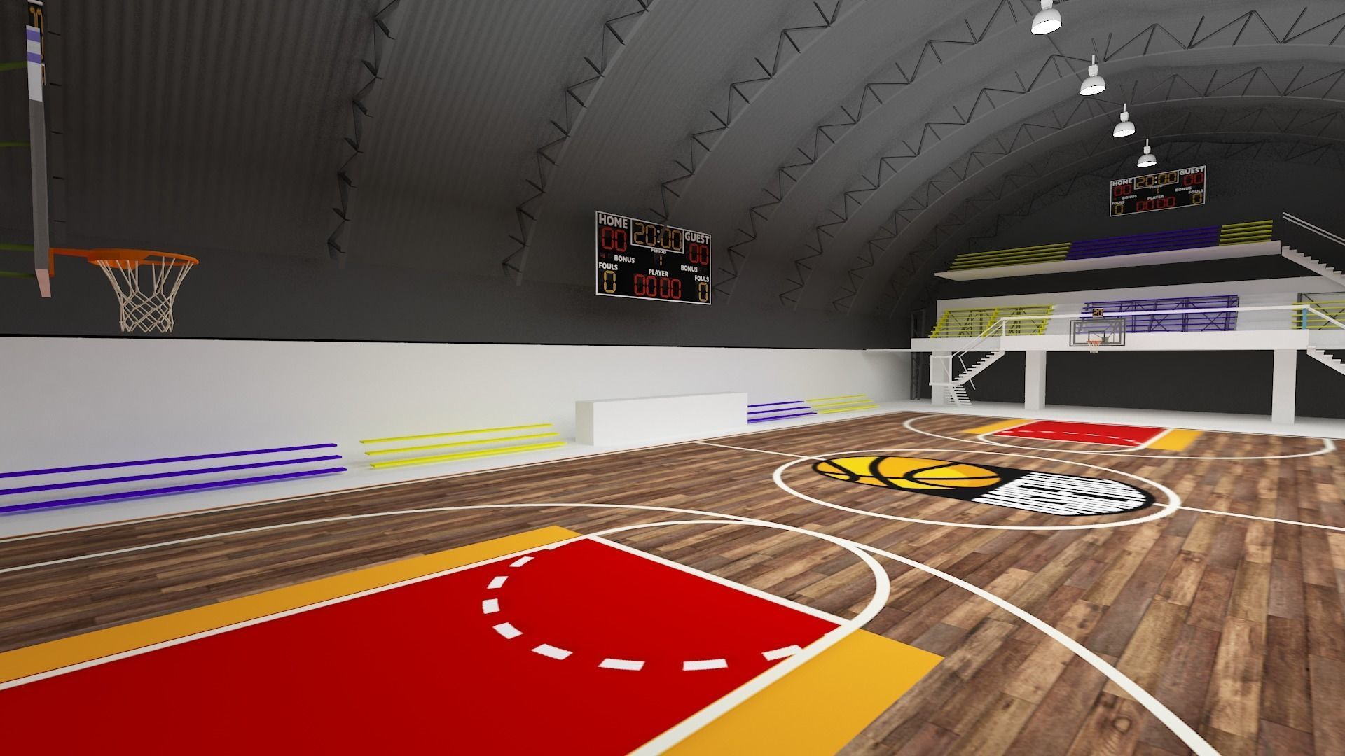 Basketball Gym Covered 3D model | CGTrader