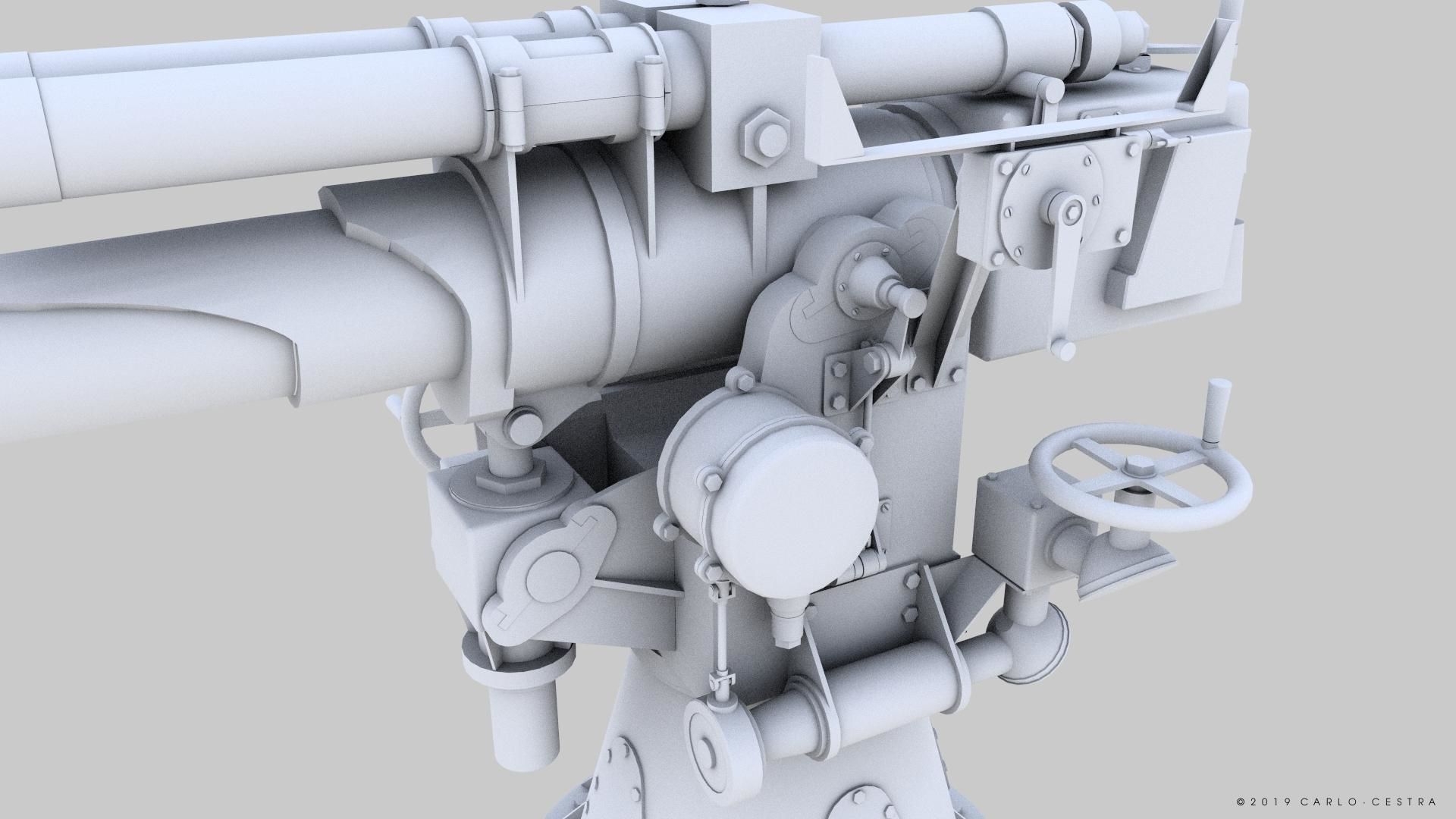 3D model Howitzer 120-15 OTO 1933 VR / AR / low-poly | CGTrader