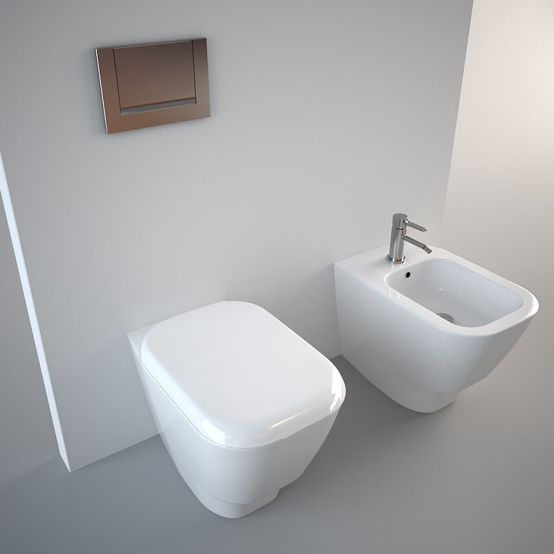Pozzi Ginori Toilet and Bidet Q3 Standing 3D model | CGTrader