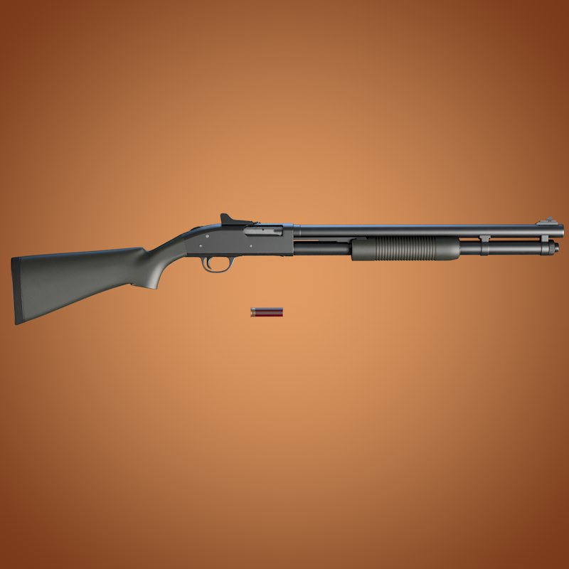 Mossberg 590 shotgun with ghost-ring sight 3D model | CGTrader