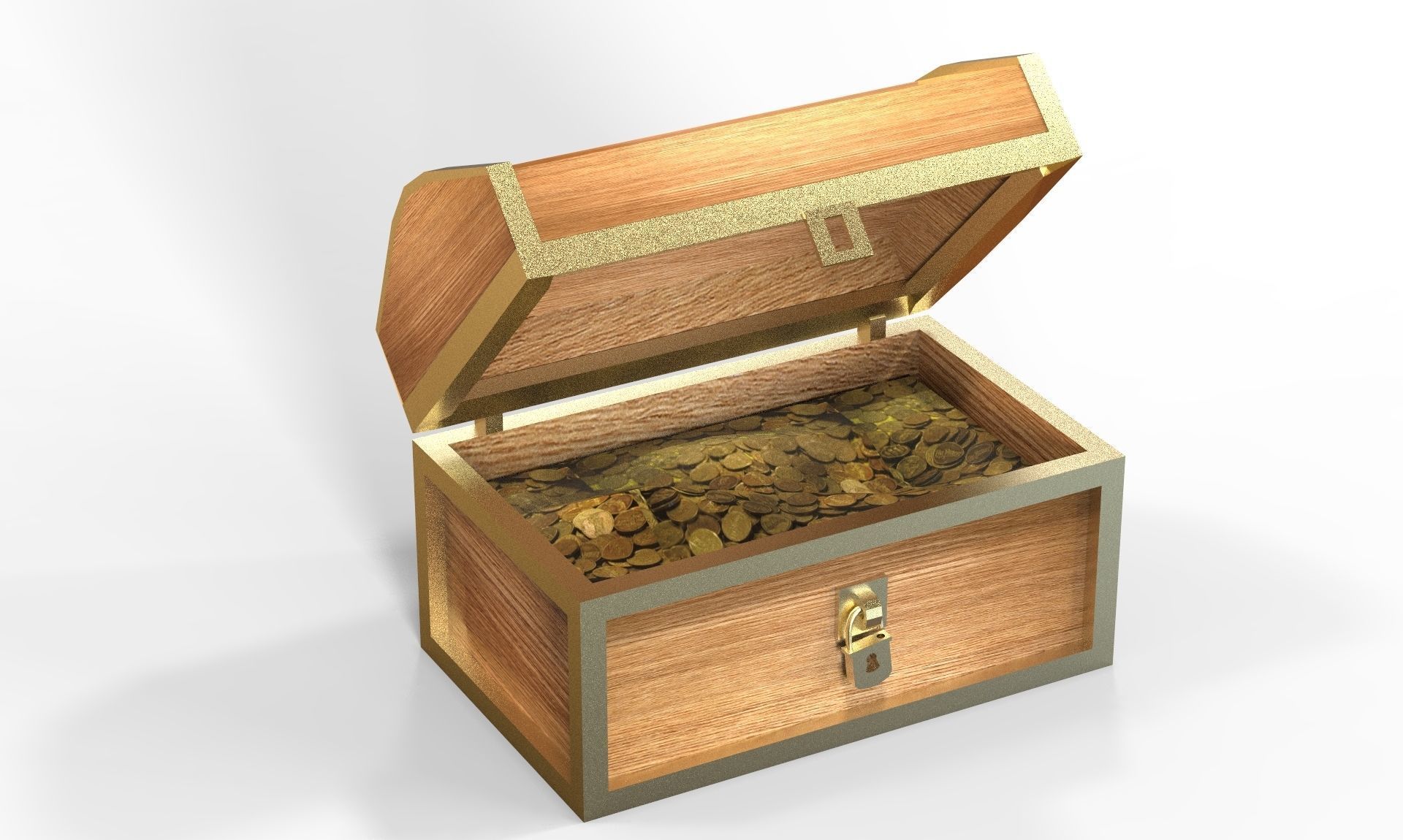 3D model Gold Chest VR / AR / low-poly | CGTrader