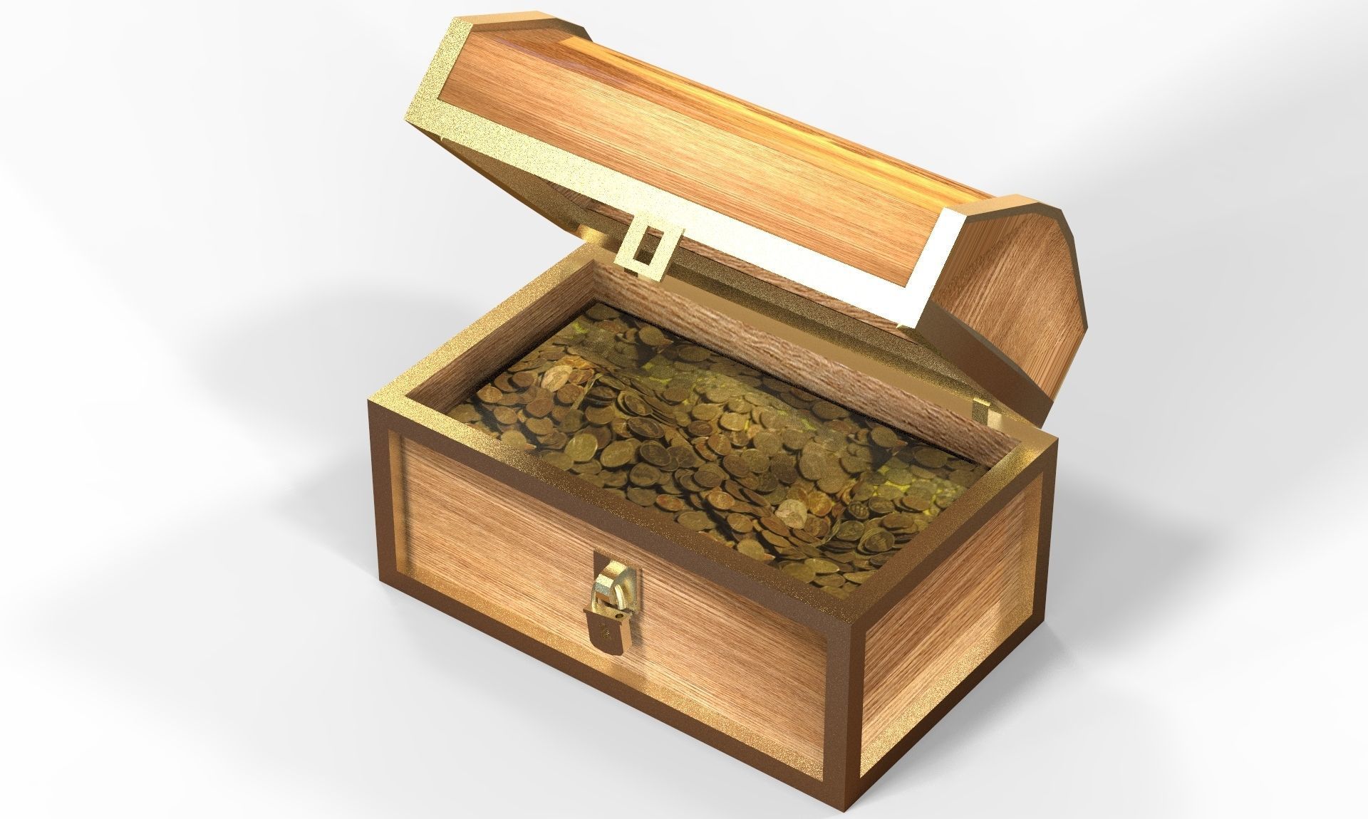 3D model Gold Chest VR / AR / low-poly | CGTrader