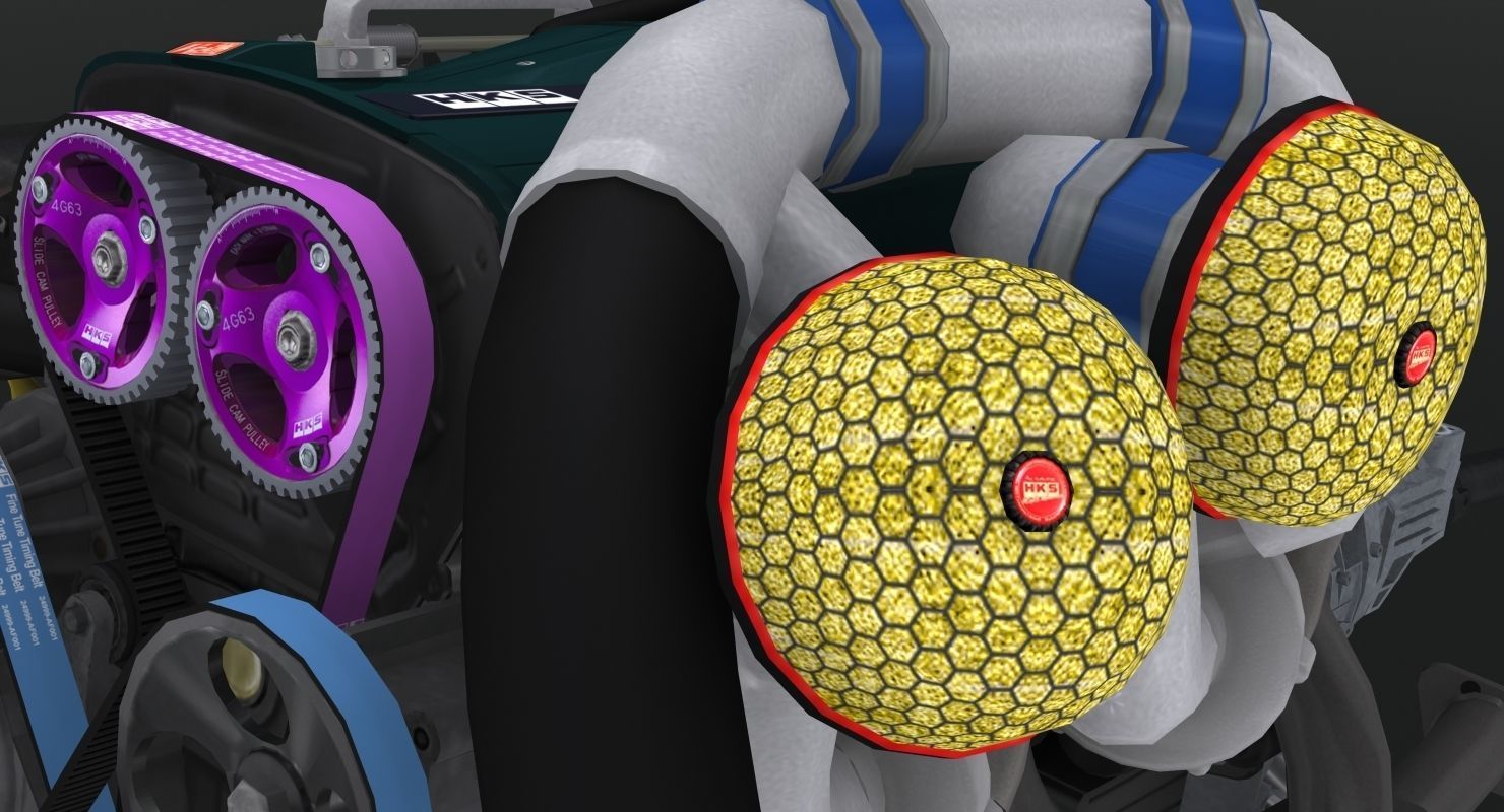 3D model Nissan RB28 Twin Turbo by HKS engine VR / AR / low-poly | CGTrader