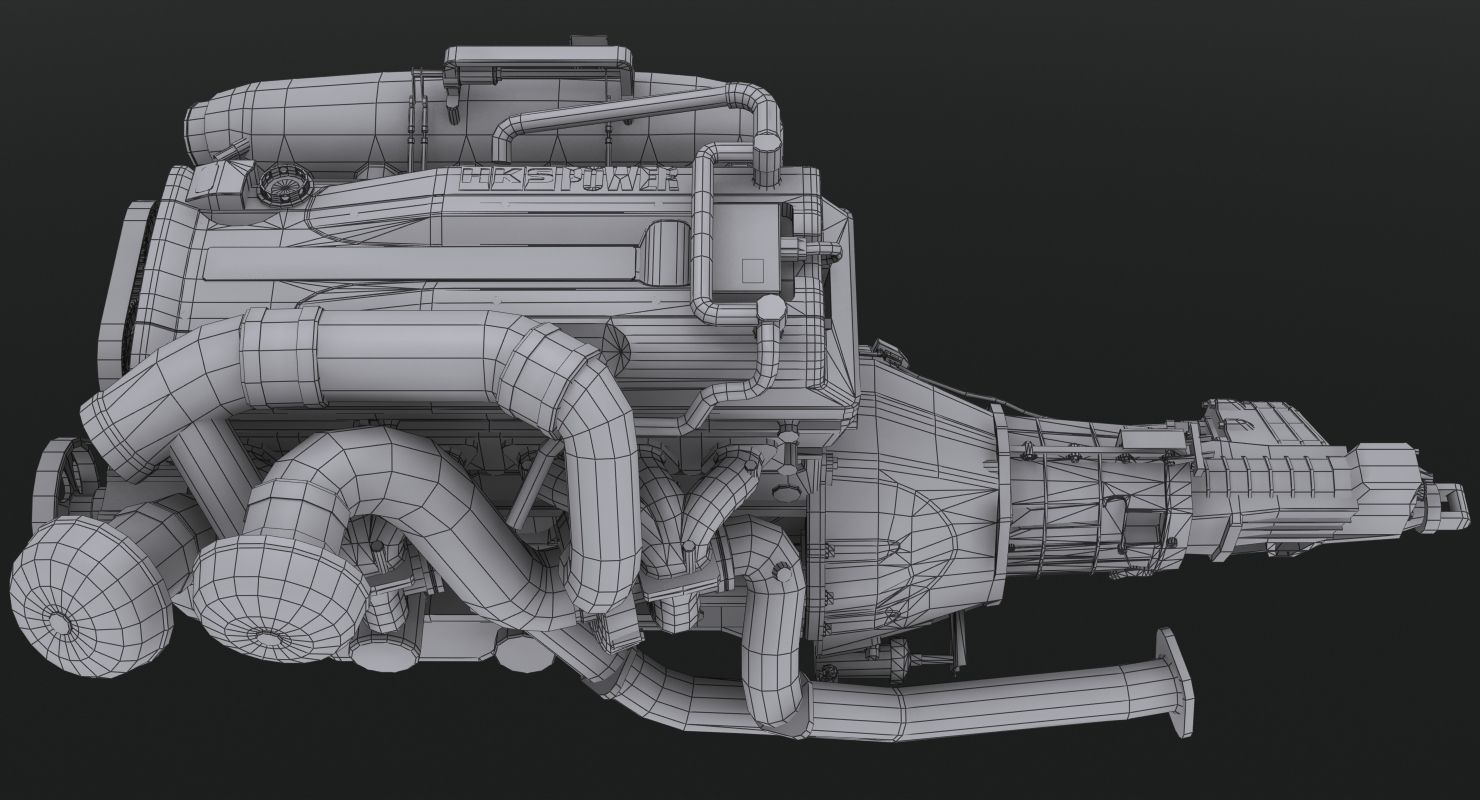 3D model Nissan RB28 Twin Turbo by HKS engine VR / AR / low-poly | CGTrader