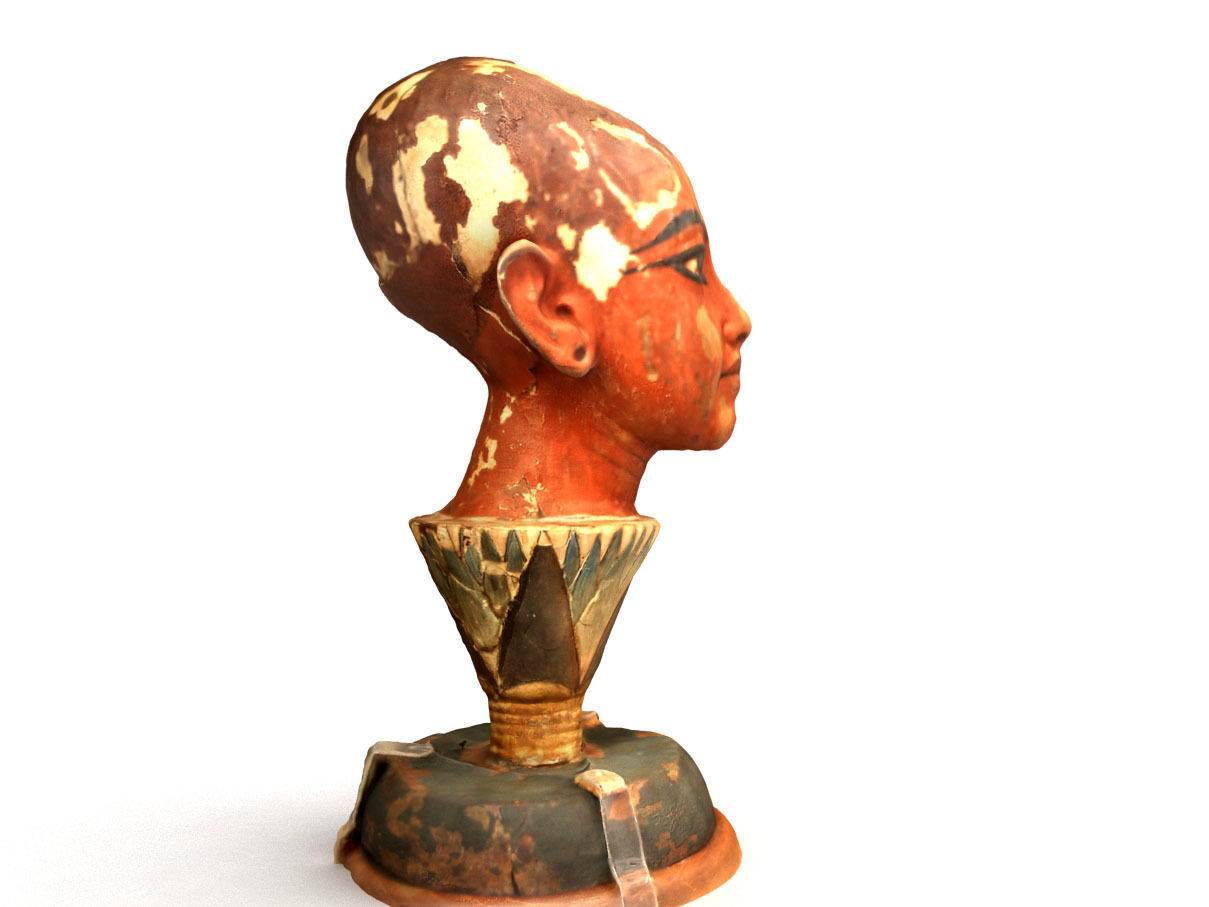 Wooden Tutankhamun Lotus Head - The Head of Nefertem 3D model | CGTrader