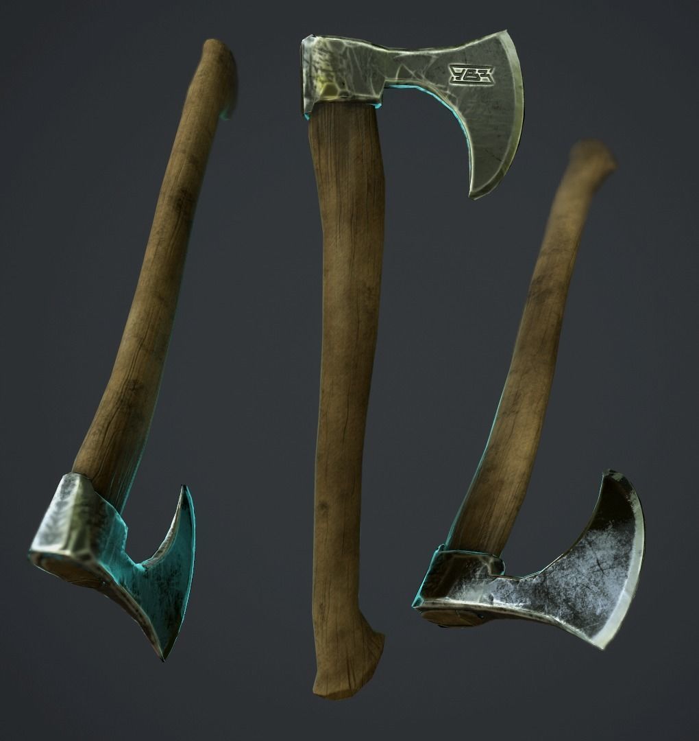 3D model ax with ornament VR / AR / low-poly | CGTrader