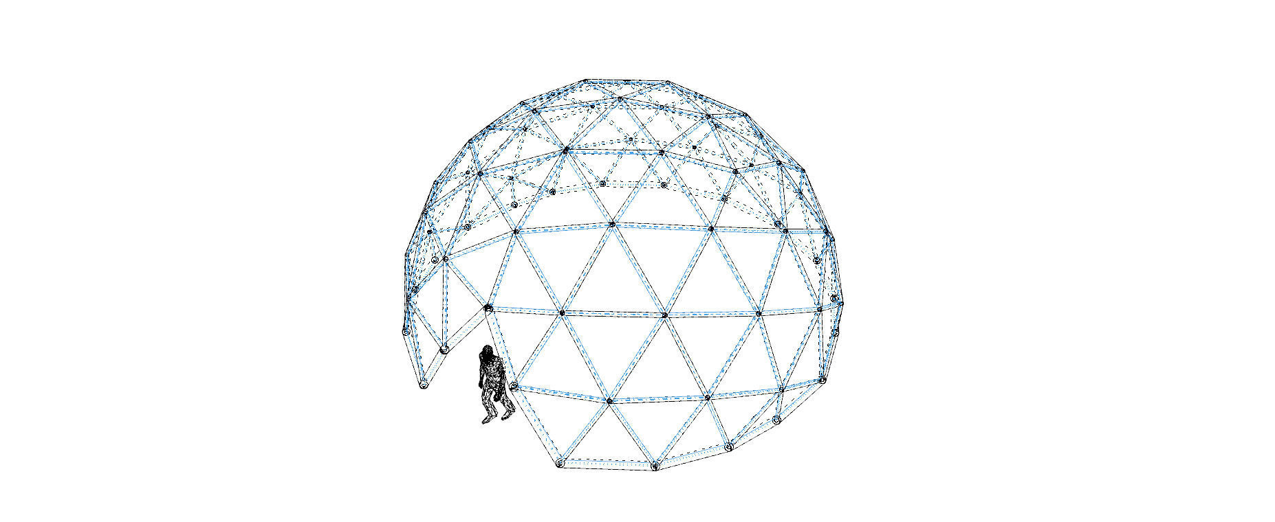 Large dome with glass panels and entry 3d DOME 3D model | CGTrader