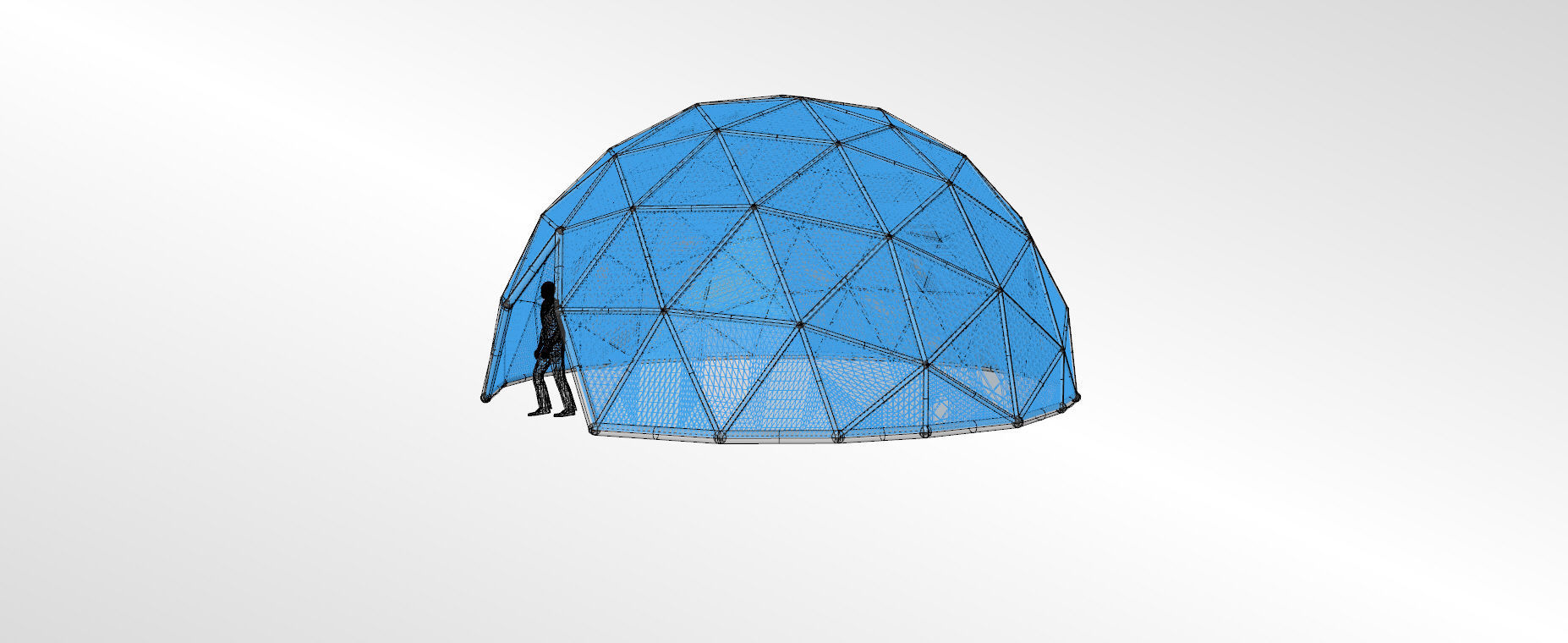 Large dome with glass panels and entry 3d DOME 3D model | CGTrader