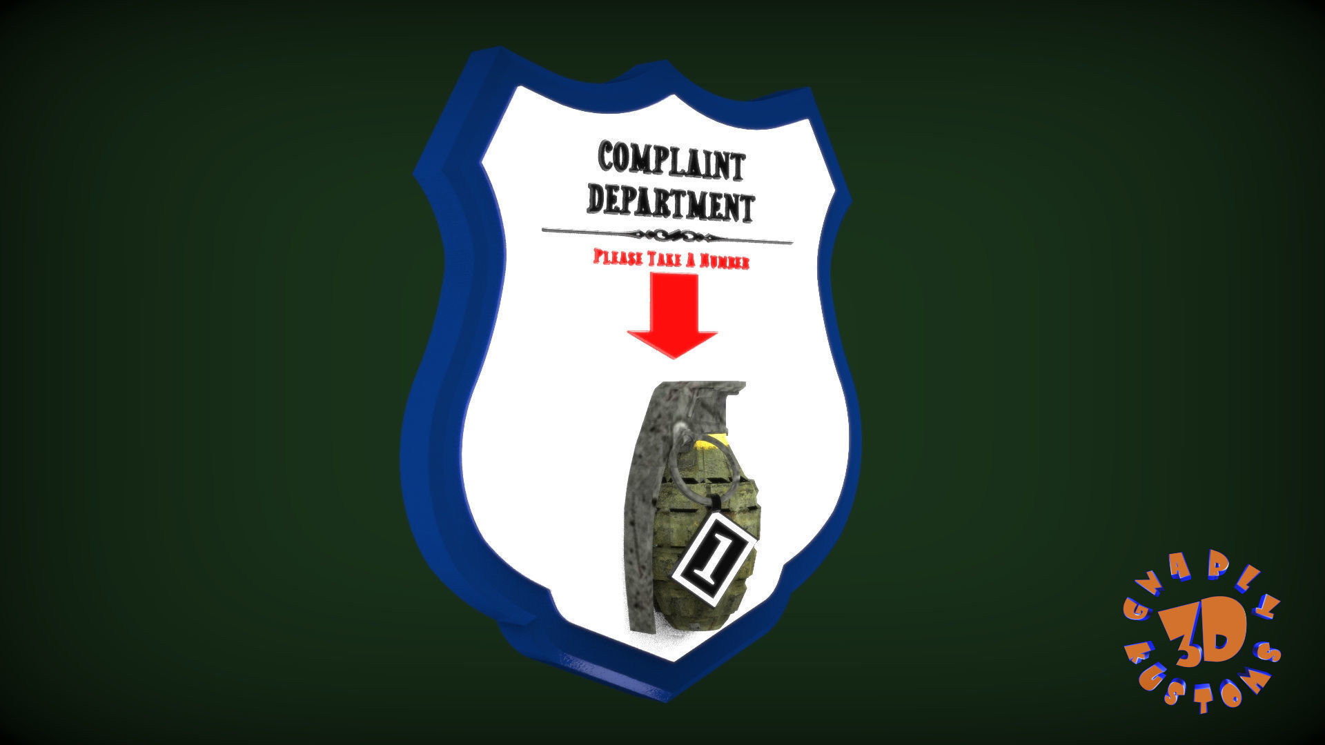 Complaint Department Please Take A Number - Humor Novelty Sign 3D model ...