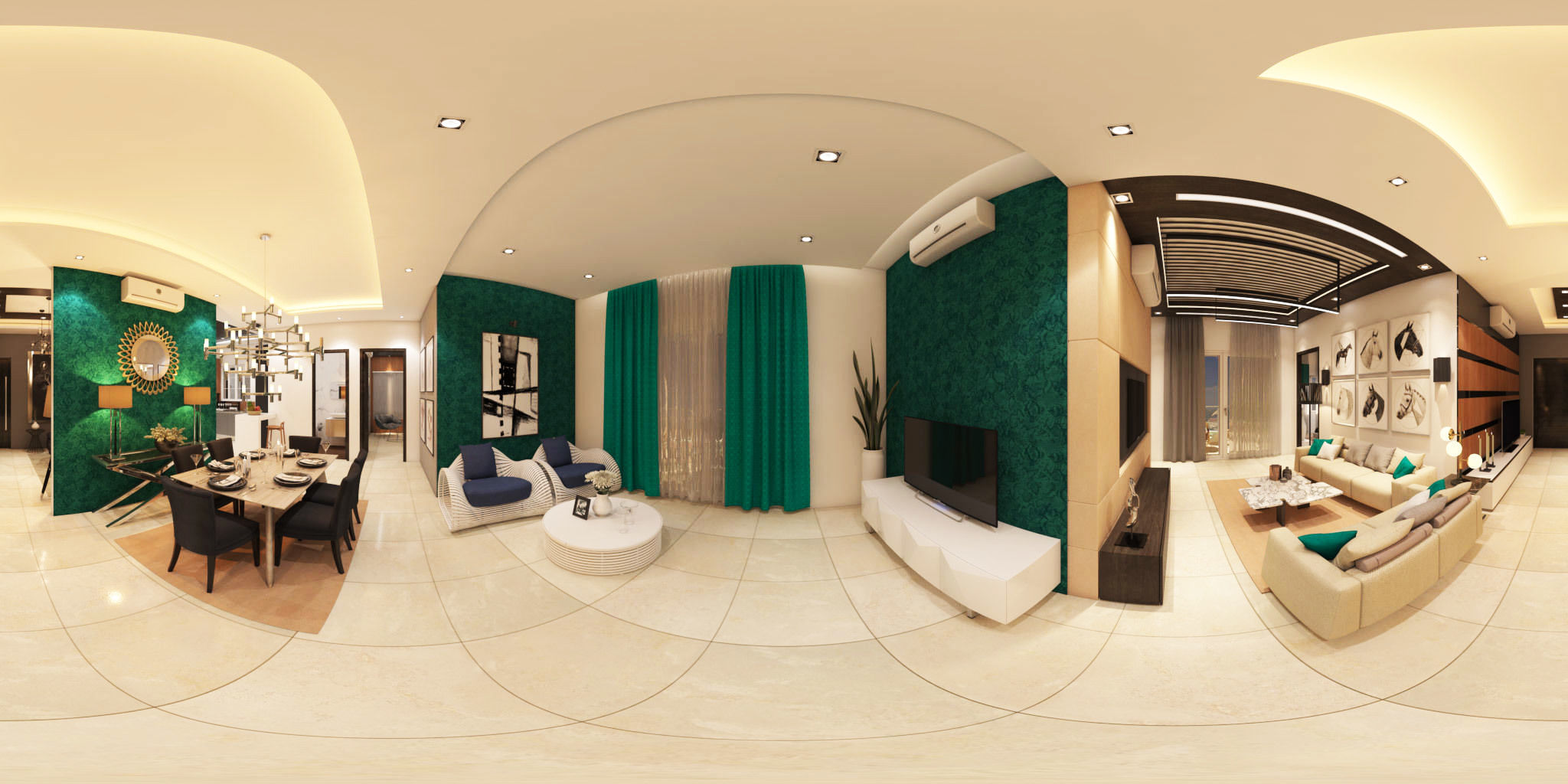 3D model interior 360 VR / AR / low-poly