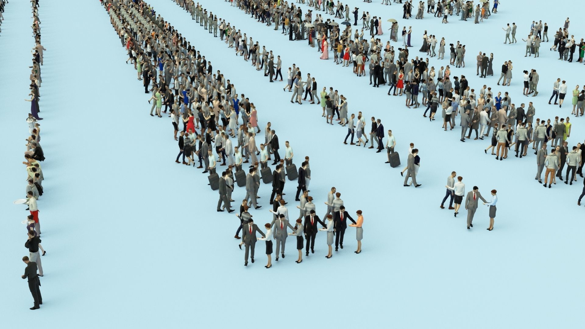 3D model 3D PEOPLE CROWDS- ULTIMATE SPEED SOLUTION VR / AR / low-poly ...