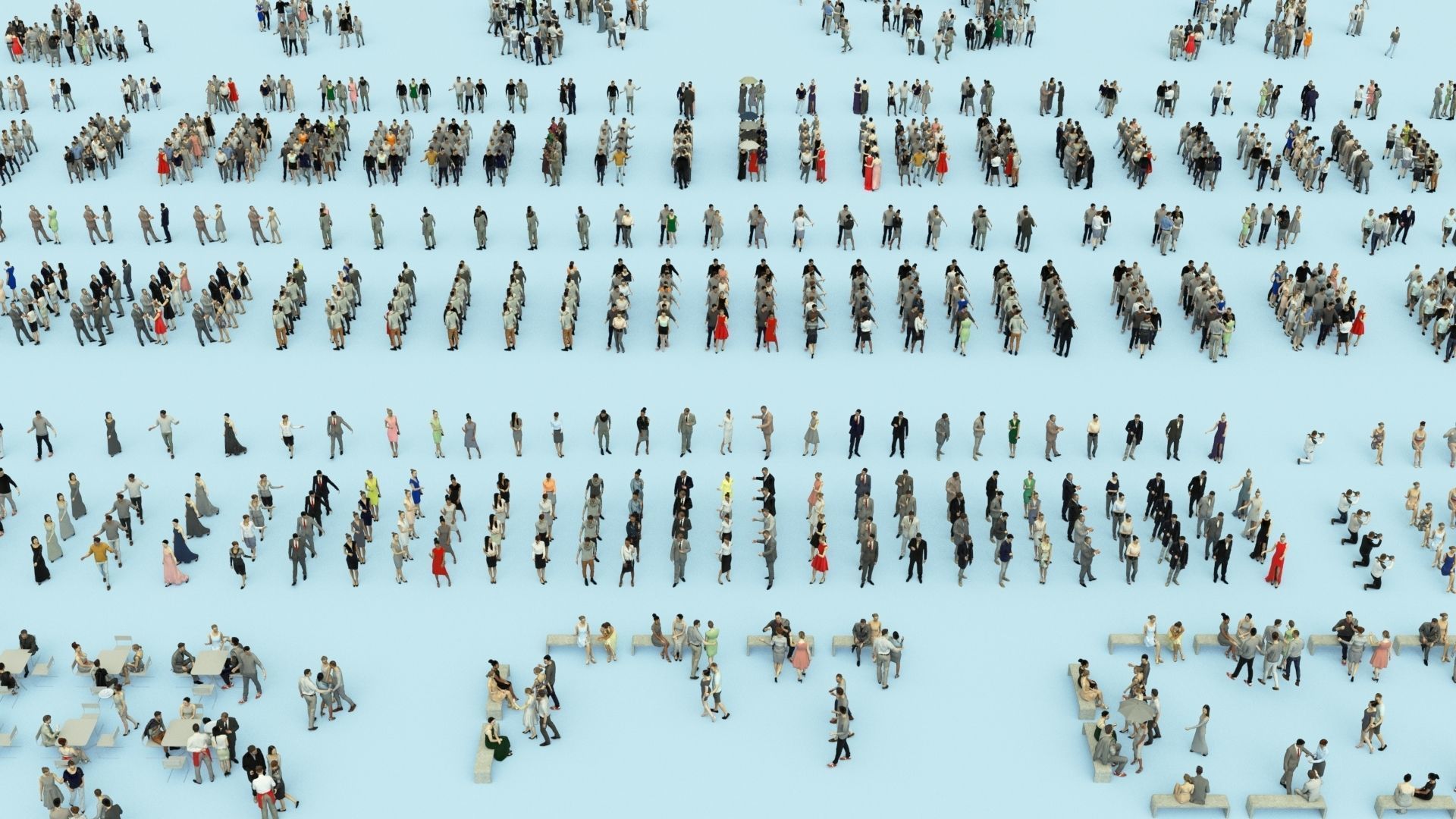 3D model 3D PEOPLE CROWDS- ULTIMATE SPEED SOLUTION VR / AR / low-poly ...