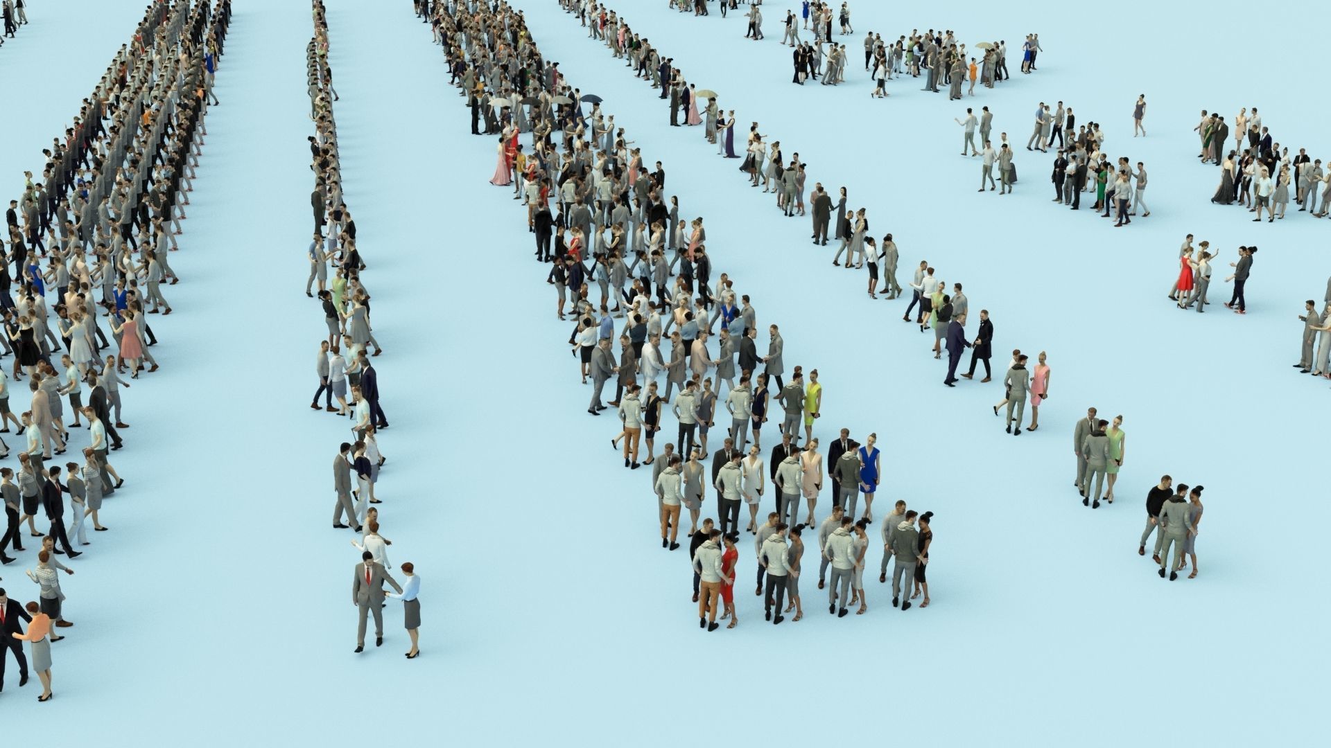 3D model 3D PEOPLE CROWDS- ULTIMATE SPEED SOLUTION VR / AR / low-poly ...