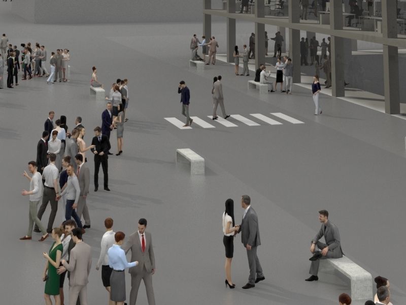 3D model 3D PEOPLE CROWDS- OFFICE BUILDING - ULTIMATE SPEED SOLUTION VR ...
