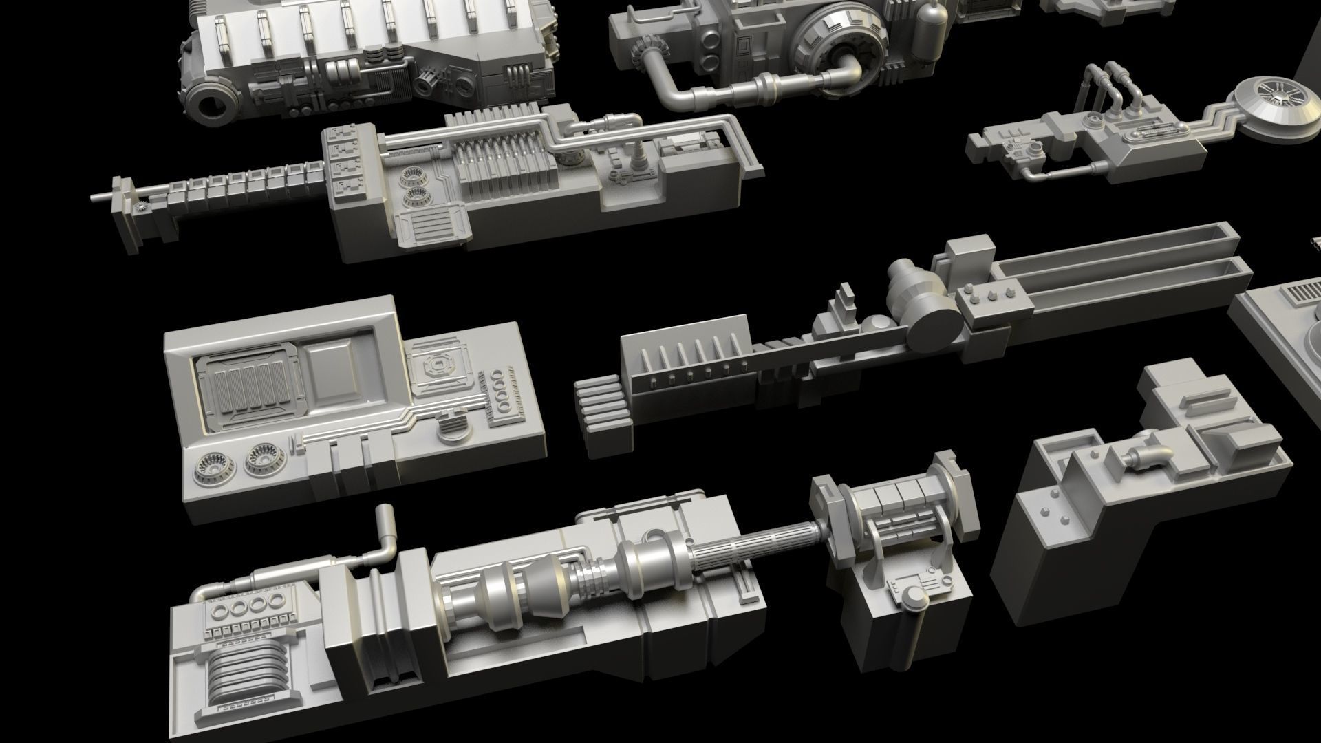 greeble and sci fi pieces 3D model | CGTrader