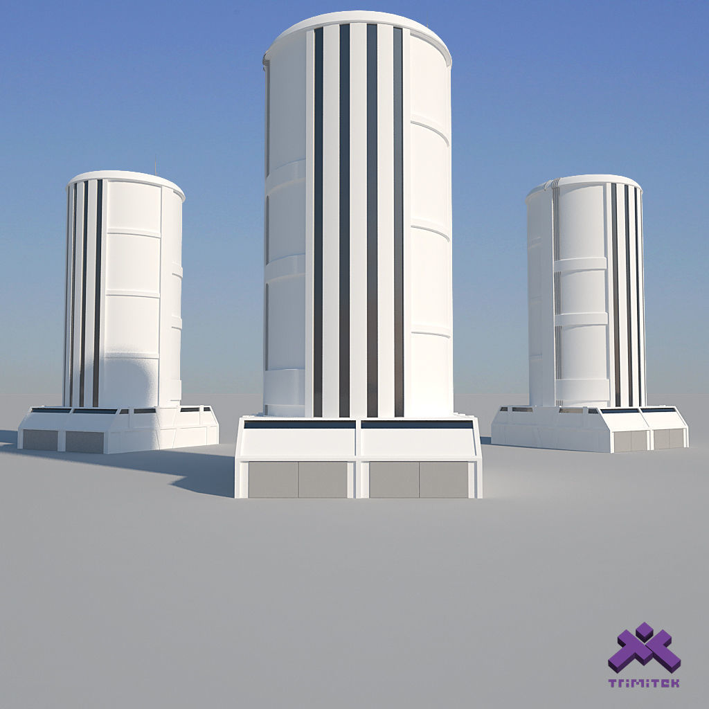 Low Poly Modern Building Set 01 3D Model Collection | CGTrader