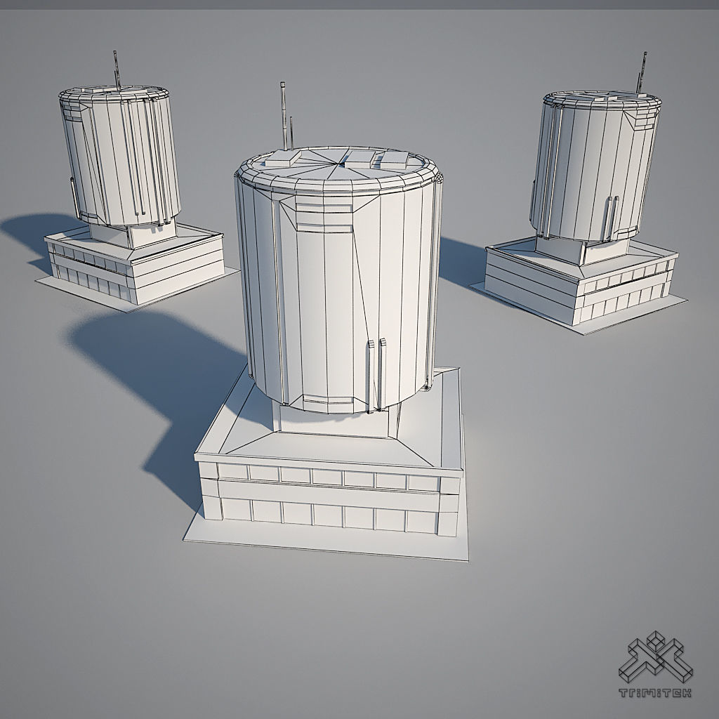 Low Poly Modern Building Set 01 3D Model Collection | CGTrader