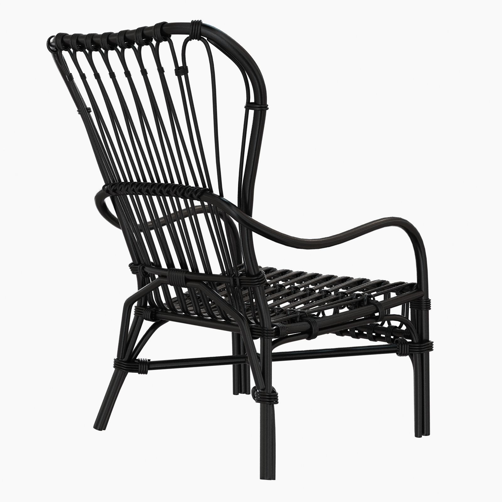 Storsele chair rattan bamboo black 3D model | CGTrader